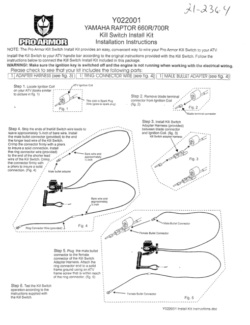 Pro Armor Lanyard Kill Switch Wiring Directions Plug And Play